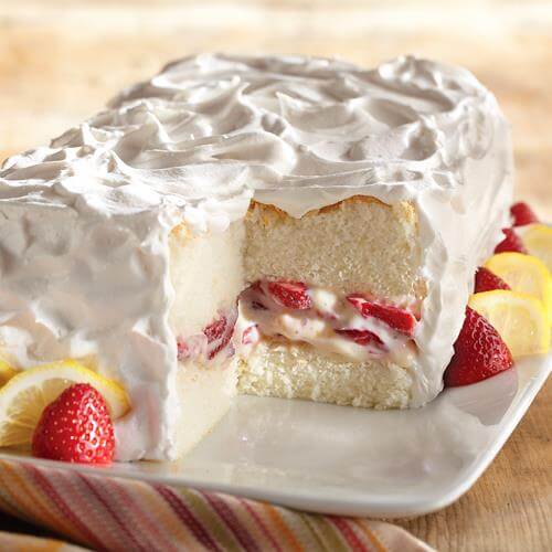 Strawberry-Lemon Angel Food Cake Recipe