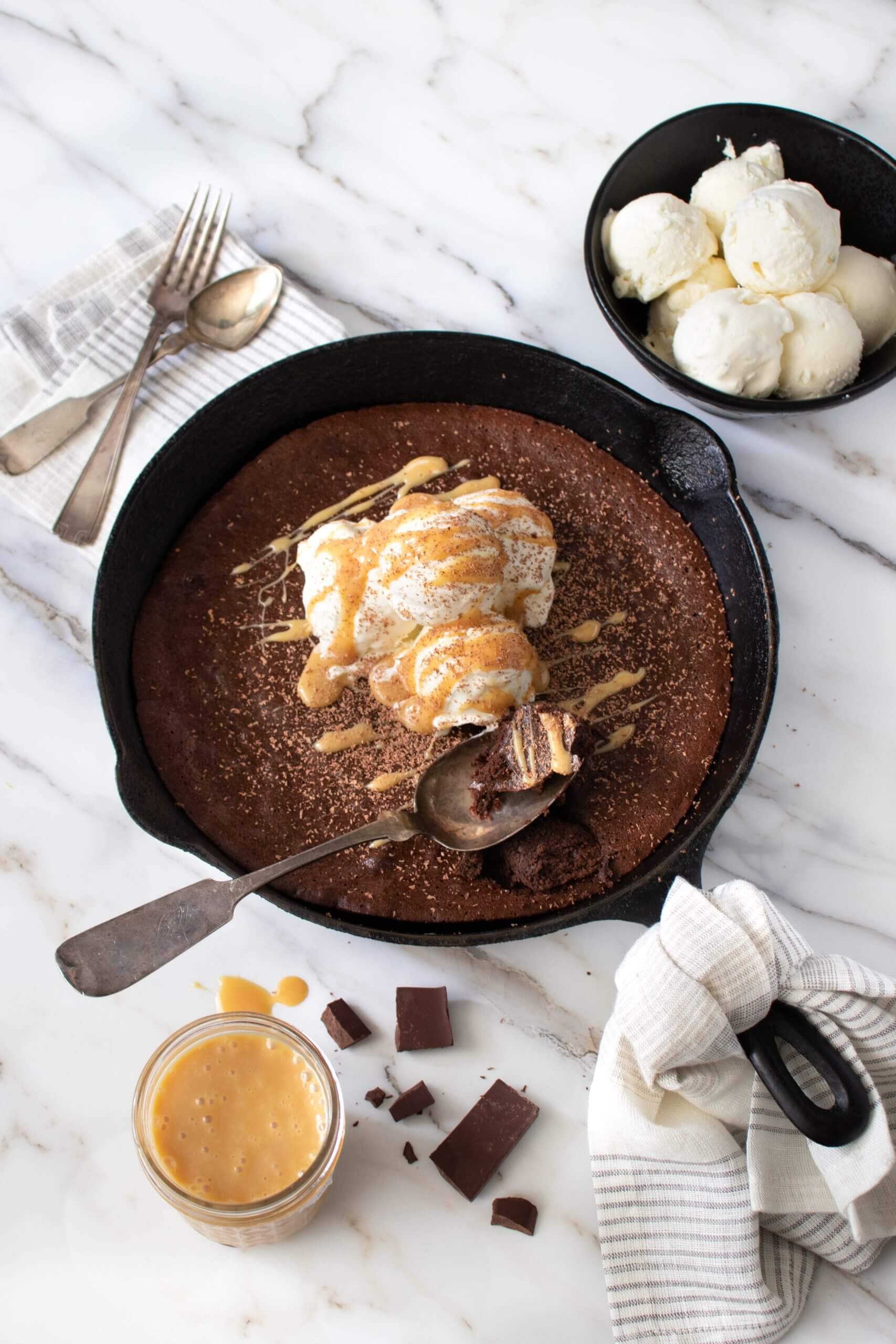 Dulce de Leche Skillet Brownie Recipe
